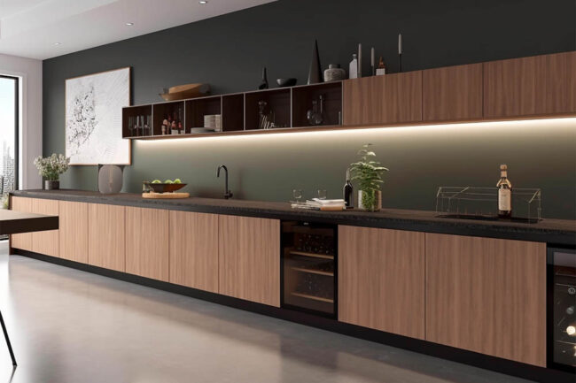 Slab Door Kitchen Cabinets - Modern Slab Kitchen Cabinets